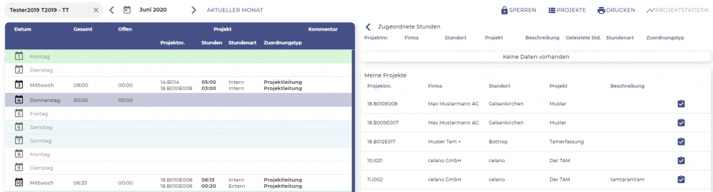 Projektverfolgung | tamplus