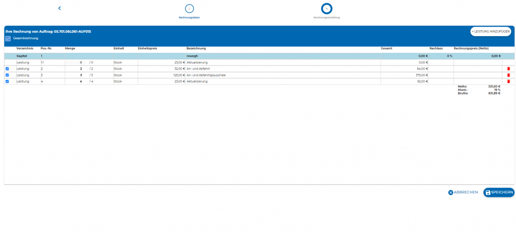 Rechnungsverwltung | tamplus